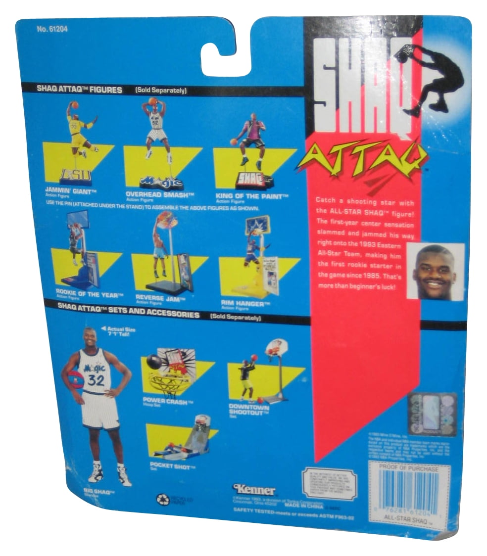 Buy NBA Basketball Shaq Attaq (1993) Kenner All-Star Over The Top Shaquille O'Neal Figure Online ...