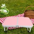TOPBATHY1 Foldable Laptop Bed Desk, Portable Pink Metal Table ...