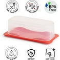 Signora Ware Plastic Butter Dish, Covered Butter Holder with Lid, Red ...