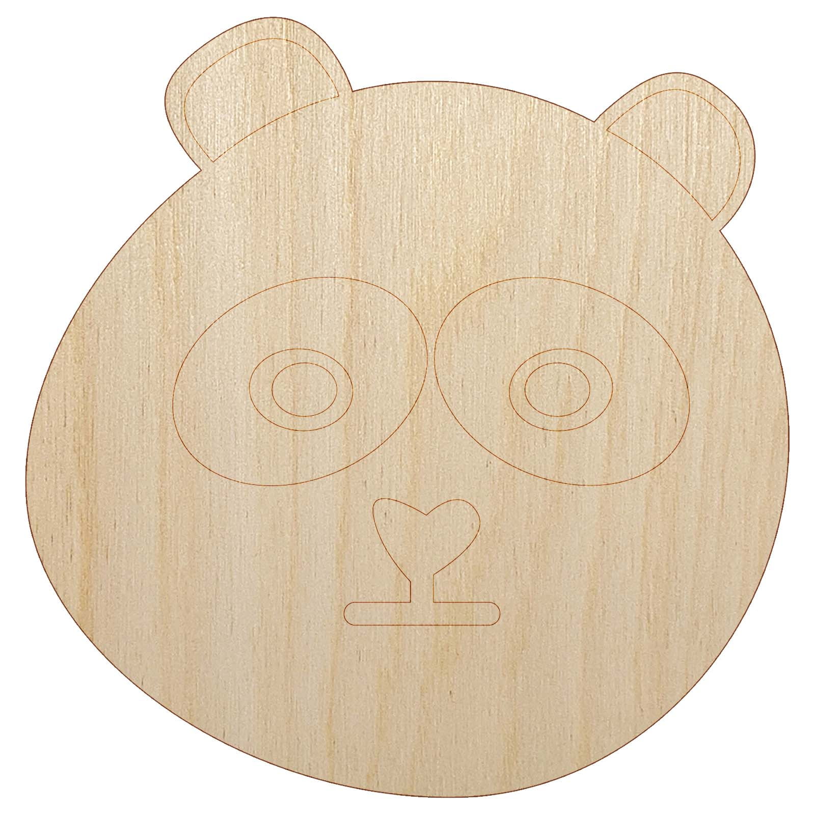 Meh Panda Face Unamused Wood Shape Unfinished Piece Cutout Craft DIY ...