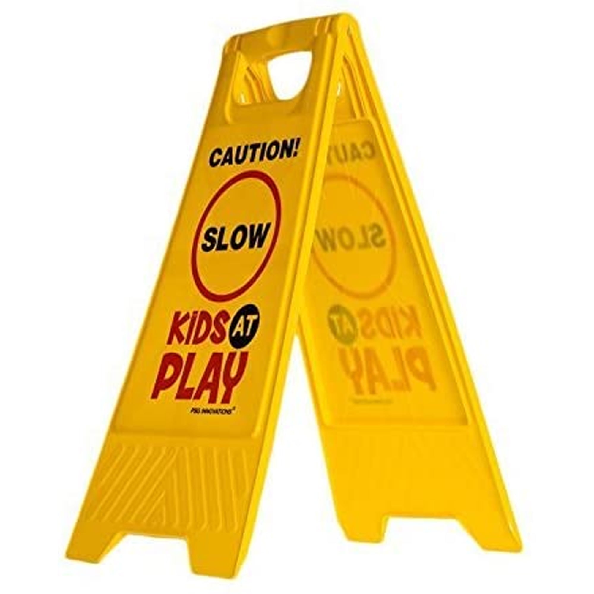 Essentially Yours 2 Pack Kids Playing Safety Sign (Double-Sided, Yellow ...