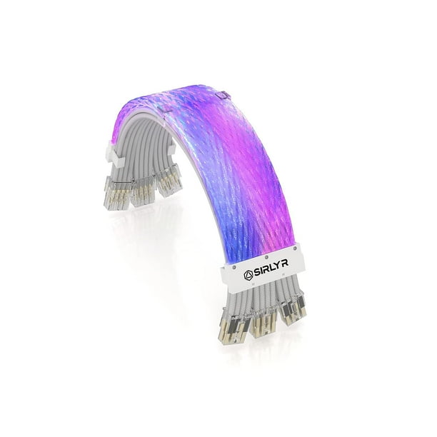 RGB PSU Cables,Full White ARGB GPU Power Supply Cable 3*8(6+2) Pin ...