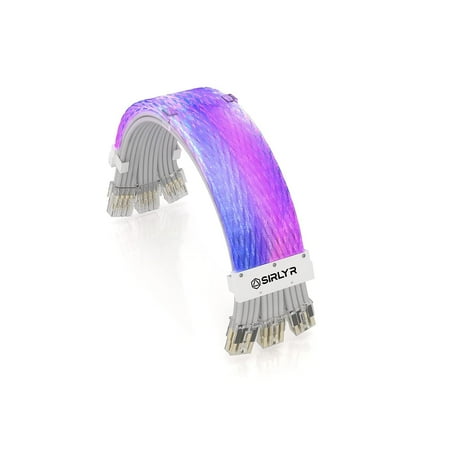 RGB PSU Cables,Full White ARGB GPU Power Supply Cable 3*8(6+2) Pin ...
