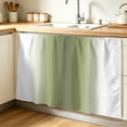 Abstract Green Gradient Cabinet Curtains for Kitchen 32"W x 55"L, White ...
