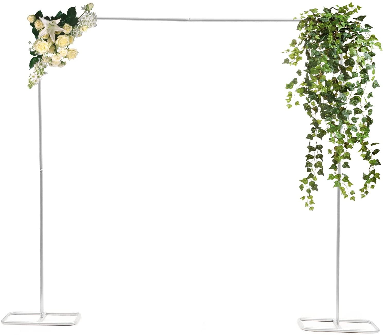 Loyalheartdy White Rectangle Wedding Arch Stand, 6.56x6.89Ft Metal ...