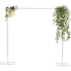 BalsaCircle 8ft Gold Metal Square Backdrop Stand with Balloon Garland ...