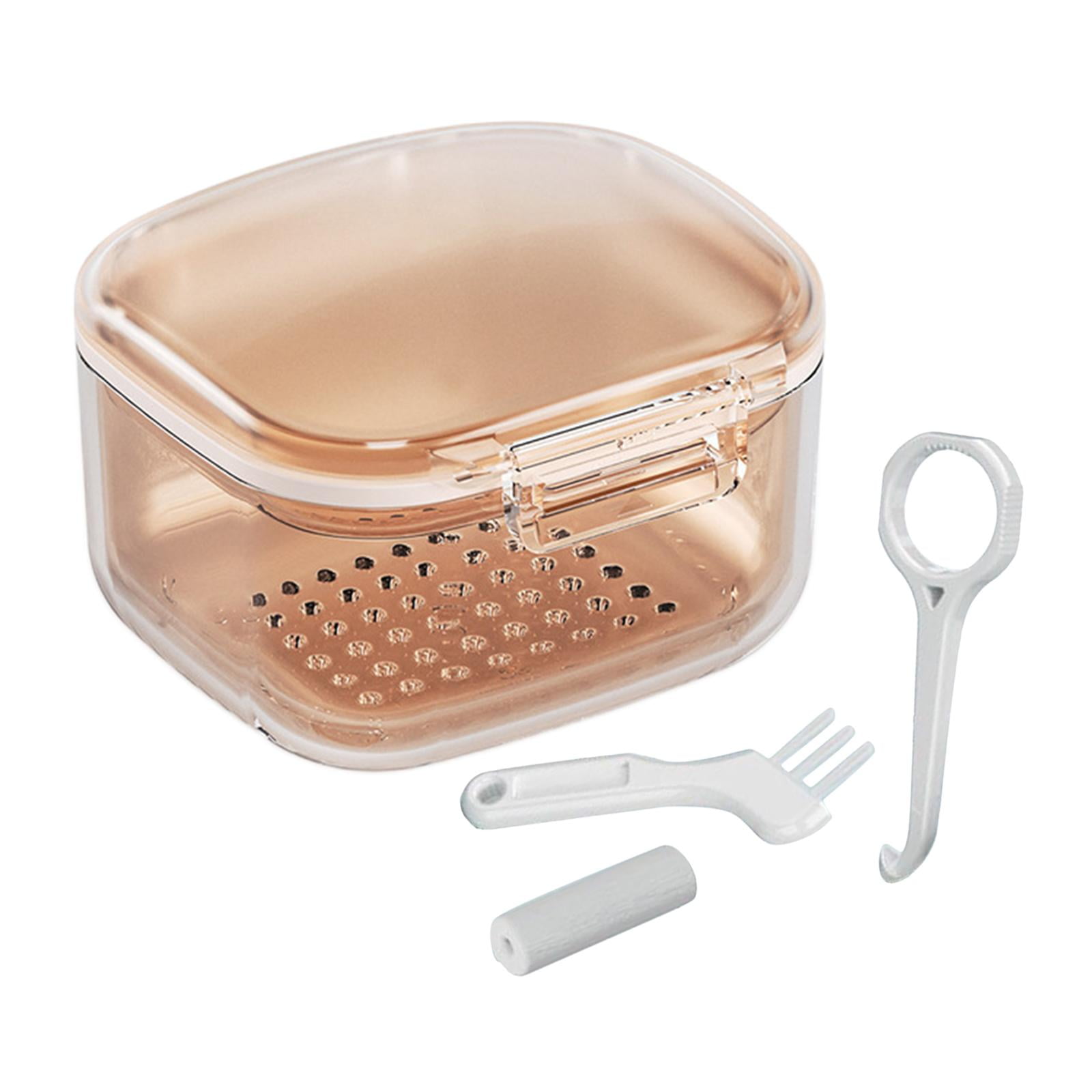 Portable Retainer Cleaner Case Bath Box Cup with Strainer Basket, Soak ...