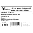 G & F String-Knit Palm Latex Dipped Work Gloves, Red, 10 Pairs, Large ...