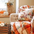 Fall Pillow Covers 18x18 inch Set of 2 Orange White Pumpkin Fallen ...