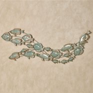 Danya B. School of Fish Blue and Silver Tone Modern Metal Wall Art ...