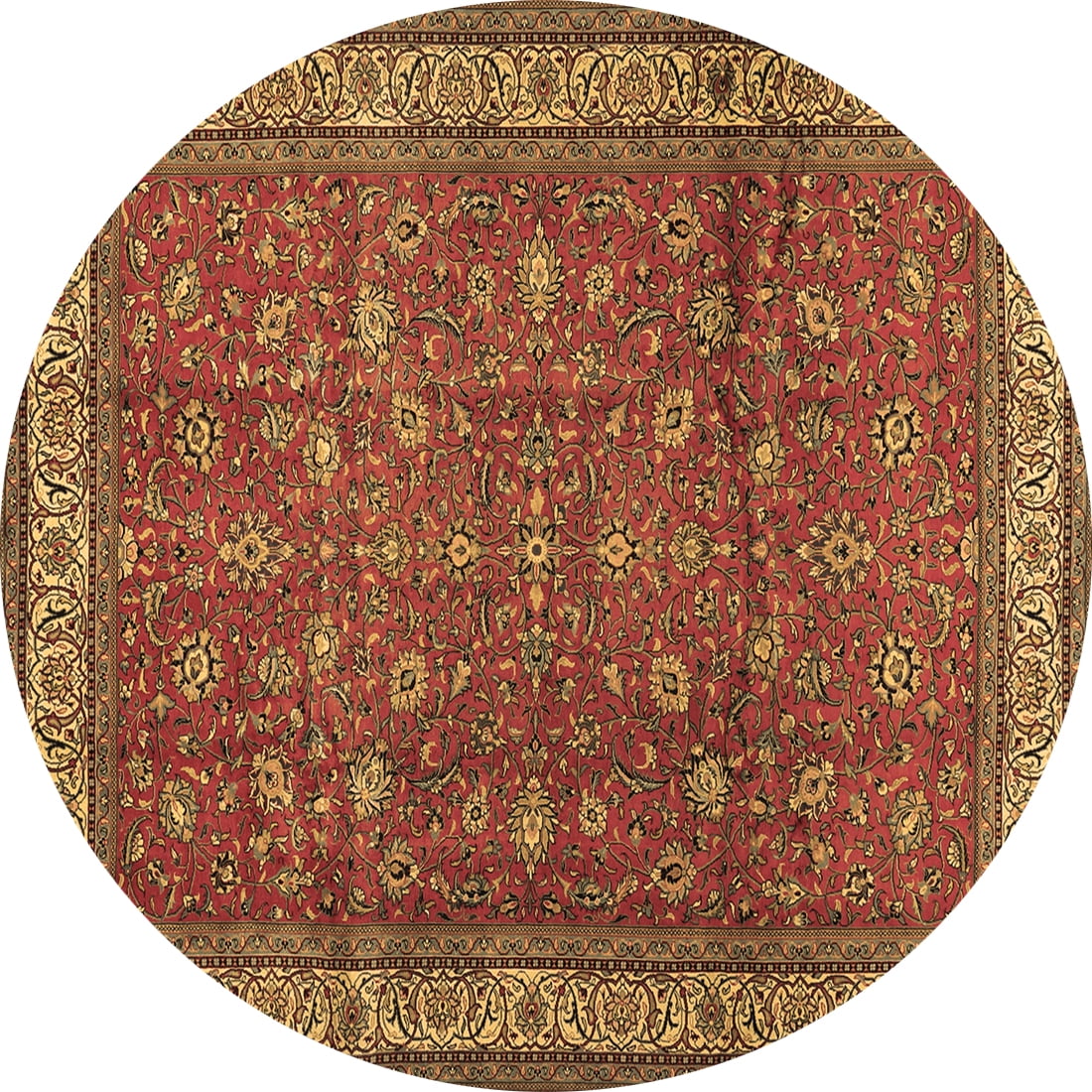 Ahgly Company Indoor Round Persian Brown Traditional Area Rugs, 5 ...