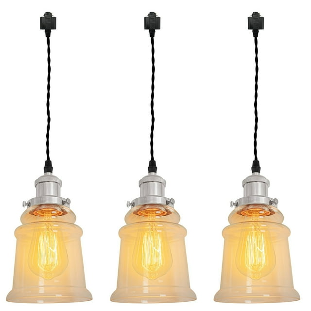 Kiven J Track Pendant Lightning, 3 Lights Modern J Track Light Heads ...