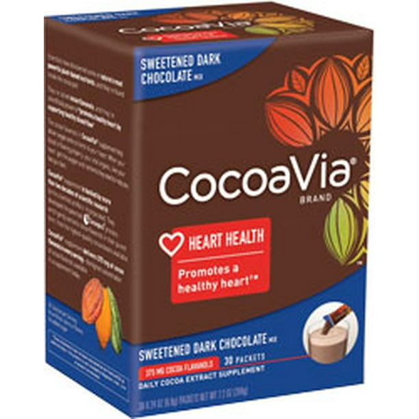 CocoaVia Kosher Daily Cocoa Extract Supplement Sweetened Dark Chocolate ...