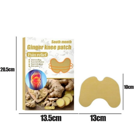 12PCS Ginger Knee Patch Plaster Fever Stickers Ginger Plaster Ginger ...