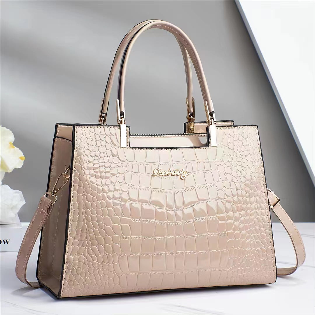 Click here for Grm Crocodile Embossed Tote Bag  Pu Leather Solid... prices