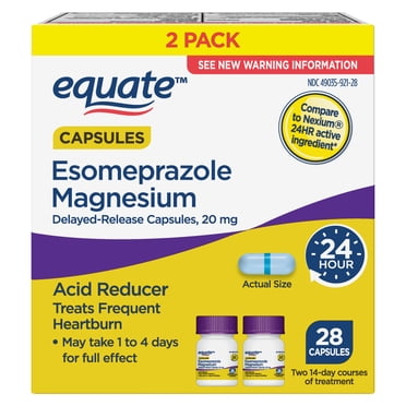 Equate Gluten-Free Esomeprazole Antacids Capsules for Acid Reflux, Acid ...