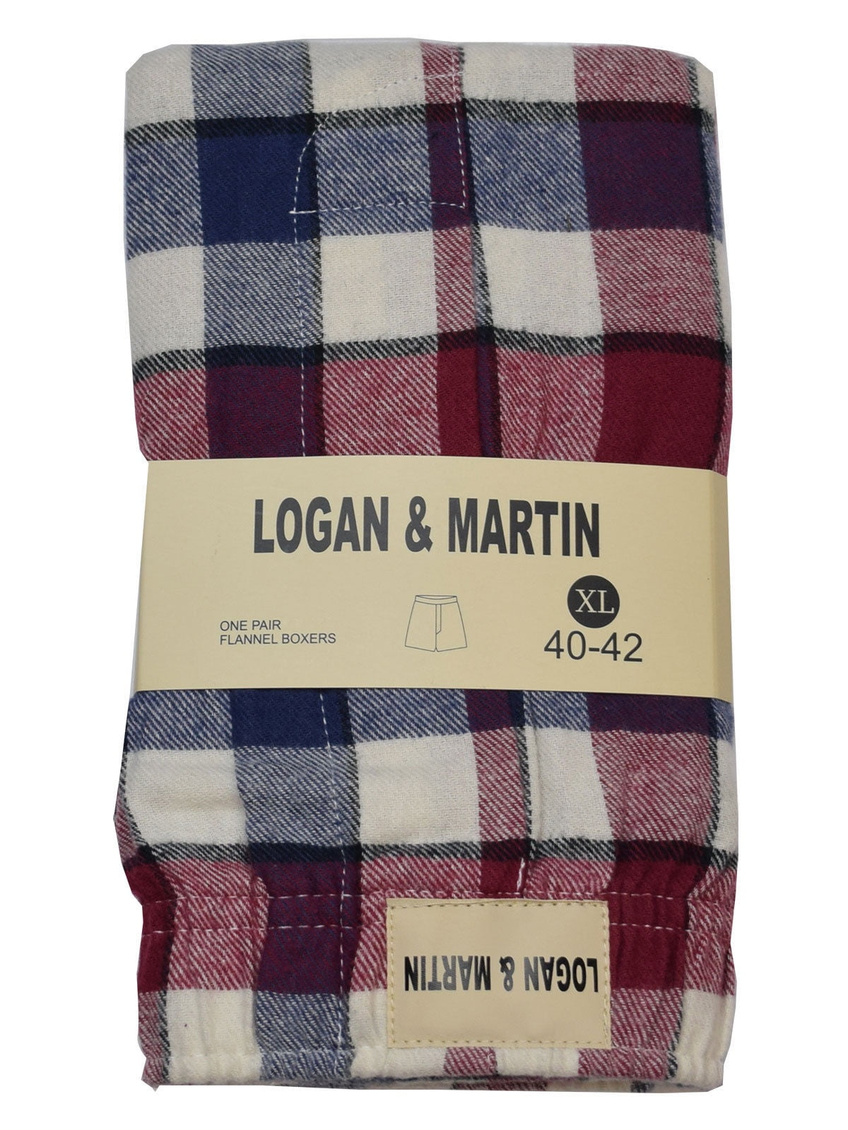 LOGAN & MARTIN MEN'S 100% Cotton FLANNEL BOXERS IN 10 COLORS/STYLES ...