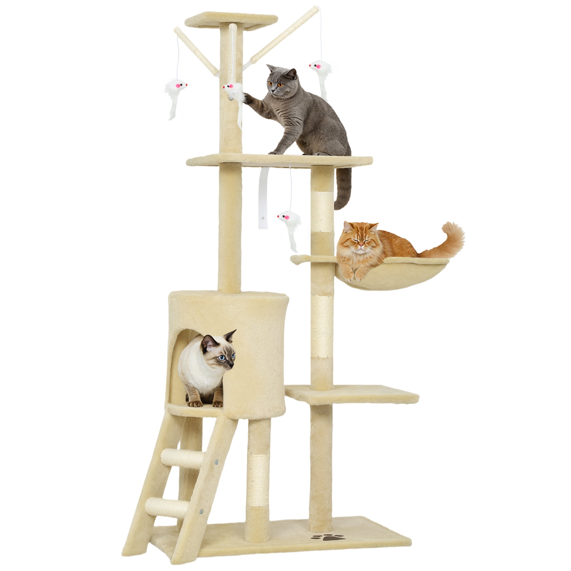 Click here for Pawhut 53 Cat Tree Tower With Condo  Large Kitten... prices