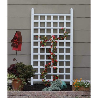 DuraTrel Melrose 35" x 75" White Vinyl Rectangular Trellis - Walmart.com