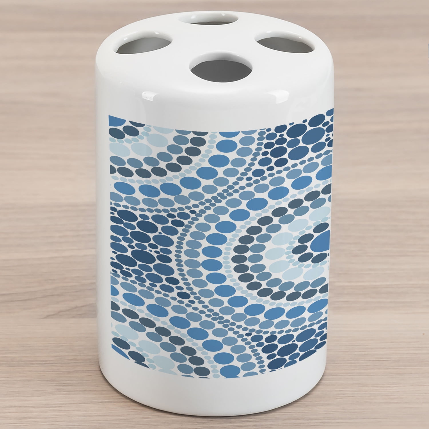 Geometric Ceramic Toothbrush Holder, Concentric Circles Mosaic Tiles ...