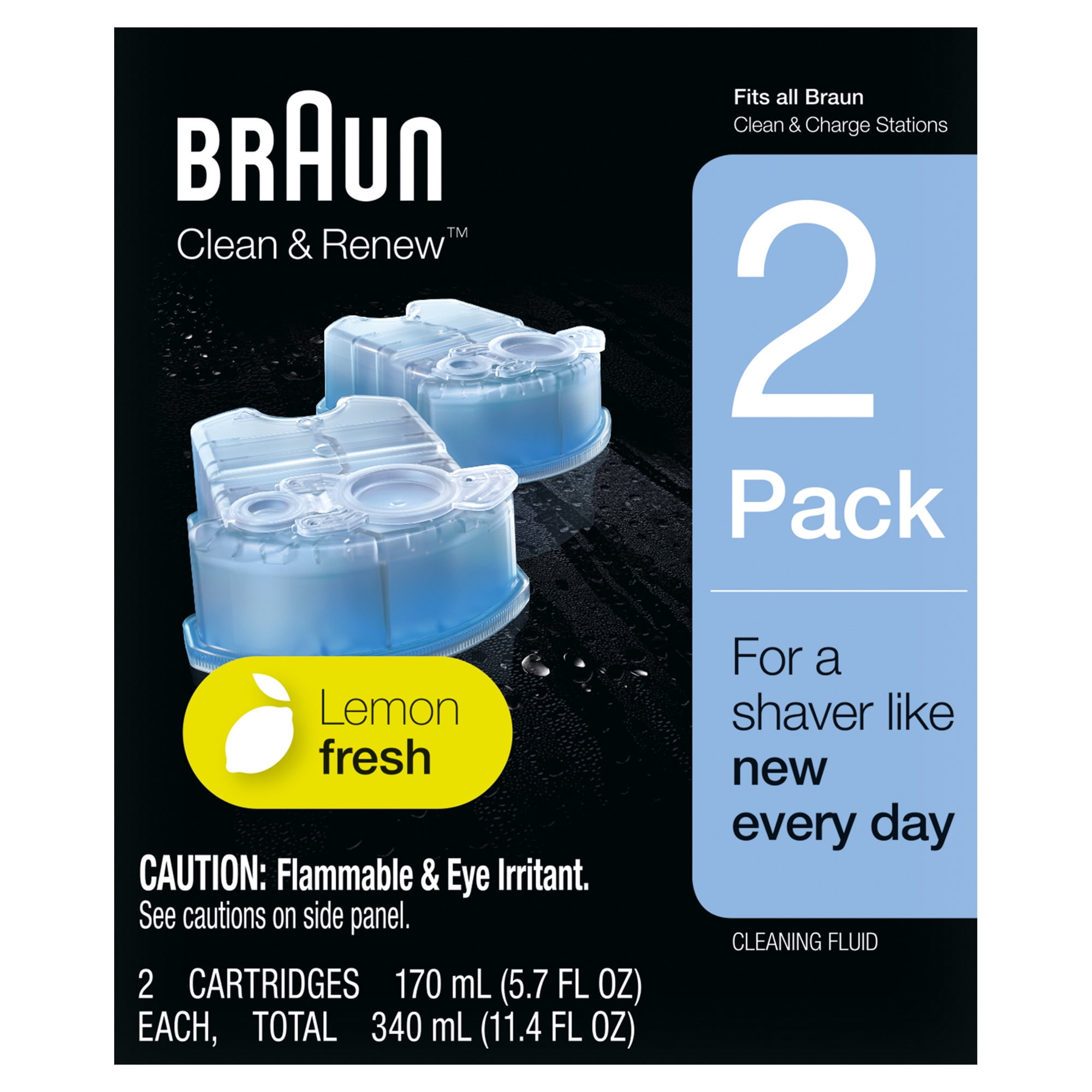 Braun Clean & Renew Refill Cartridges CCR, Lemon Fresh, 2 Pack ...