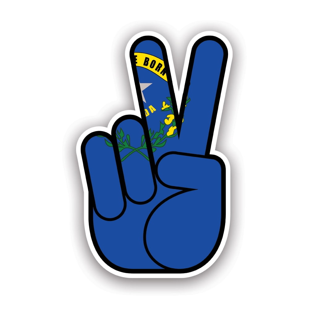 Nevada Flag Peace Sign Sticker Decal - Self Adhesive Vinyl ...