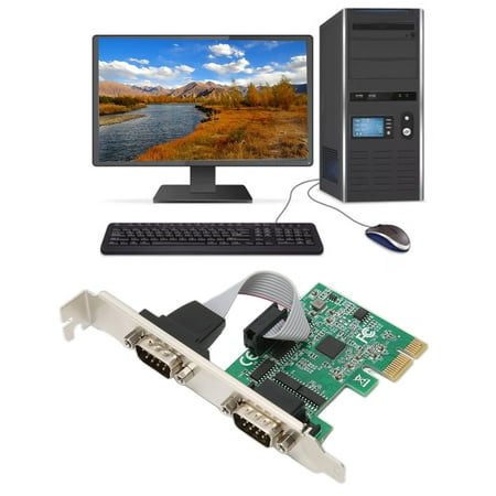 PCI-E Serial Card, 2 Port PCI Express RS232 Serial Adapter Card, PCI ...