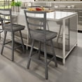 Amisco Prescot 30 In. Swivel Bar Stool - Grey Distressed Wood / Grey ...