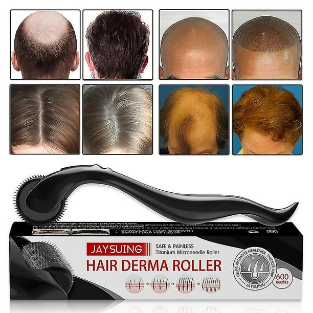 Hair Derma Roller 600 Titanium Micro Needles Roller Hair Regeneration ...