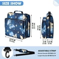 Blue Golden Butterfly 3 Ring Binder Bag Zipper Binder Organizer with 14 ...