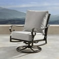 Aluminum Ornate Deep Seating Swivel Rocking Club Chairs Grey Cushions ...