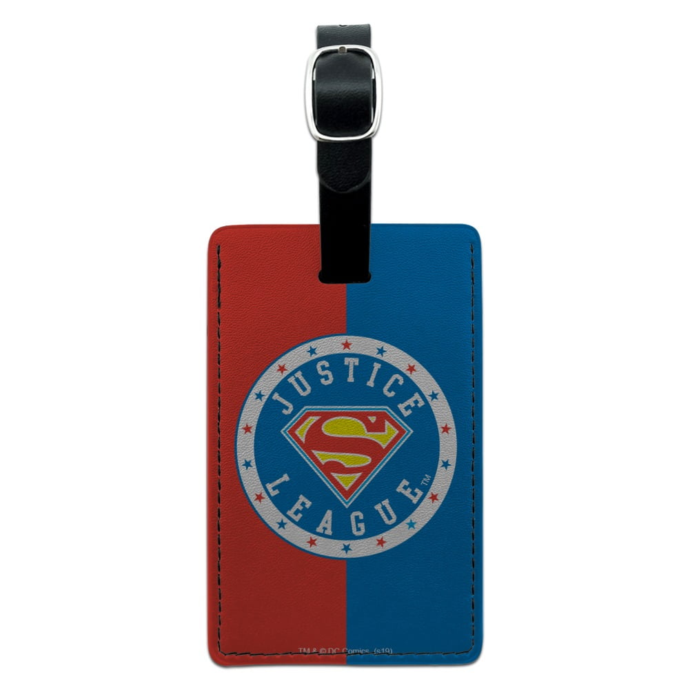 Justice League Superman Athletic Logo Rectangle Leather Luggage Card ...