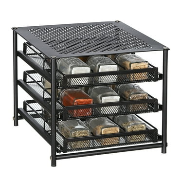Kitchen Details 3 Tier Spice Rack Shelf Organizer in Grey - Walmart.com