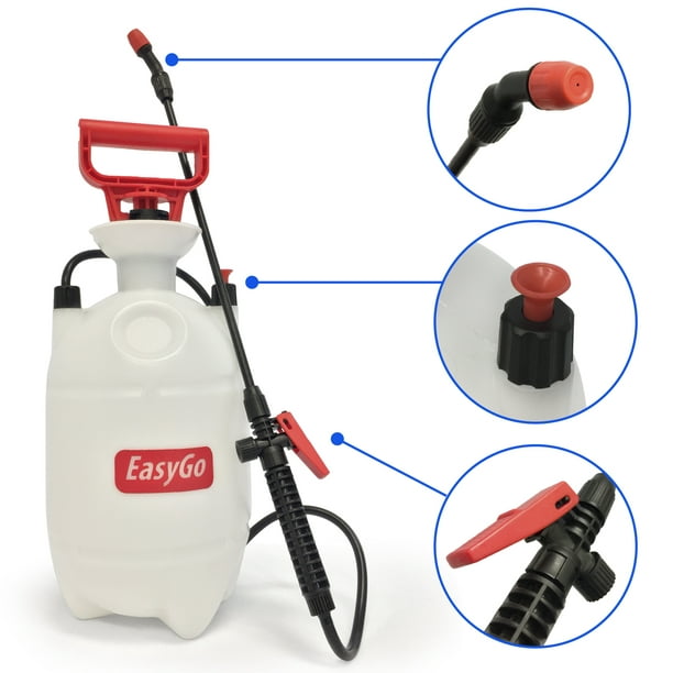 EasyGo Spray Bottle 4 Liter (135 Ounces) Hand Pump Pressure Sprayer ...