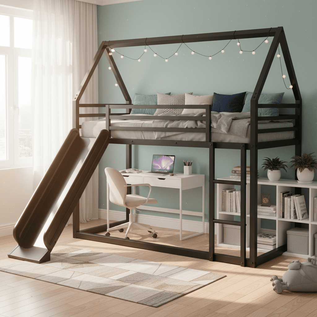 Click here for Homy Casa California Modern Metal Twin Over Twin B... prices