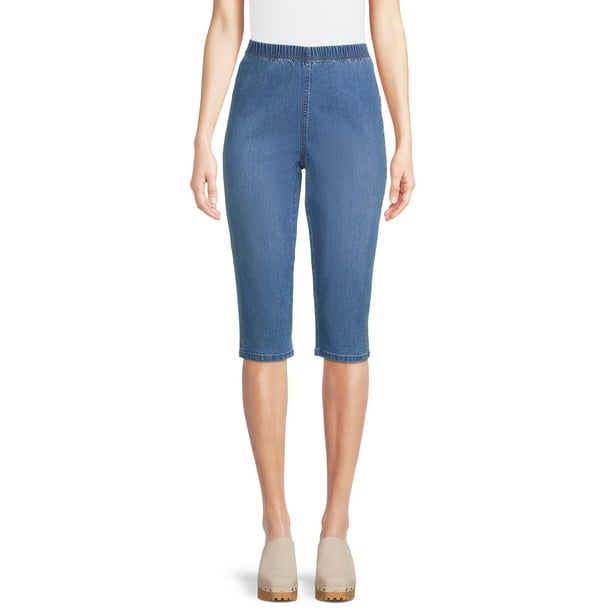 Real Size Women's 17" Stretch Pull On Capri - Walmart.com