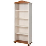 RealRooms Chester Tall Wooden Light Wood Bookshelf, 5 Shelf Open ...