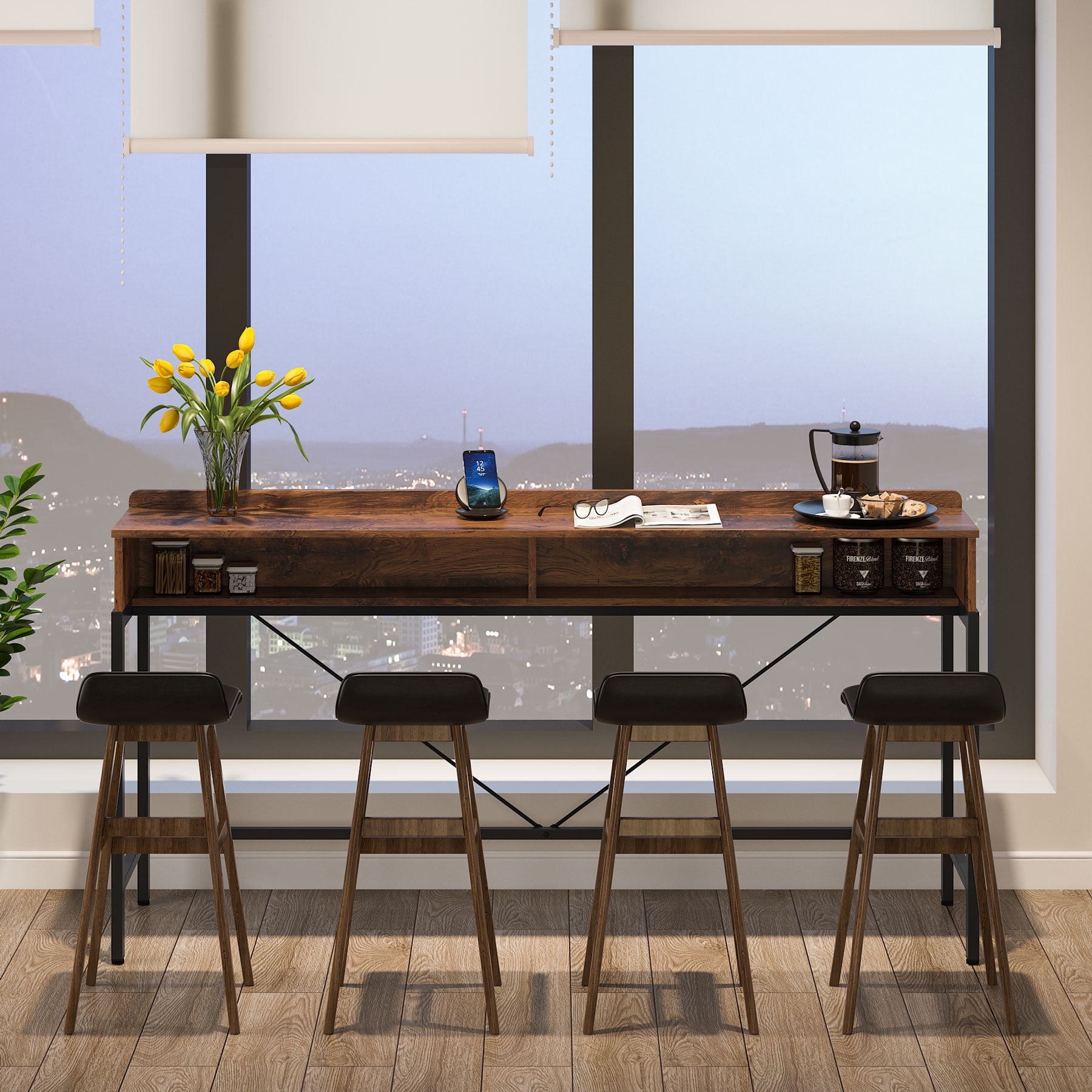 Bar Counter Behind Sofa | Baci Living Room