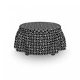 Abstract Ottoman Cover, Floral Geometric Inspired, 2 Piece Slipcover ...