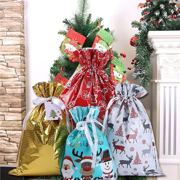 tredstone 30Pcs Drawstring Christmas Gift Bags Party Candy Favor Pouch ...