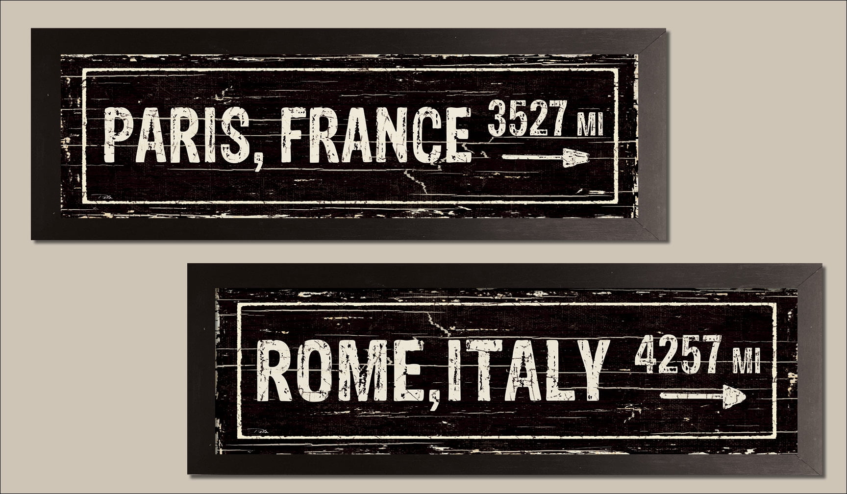 Gango Home Decor Lovely Vintage Paris, France & Rome, Italy Distance ...