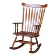 International Concepts Indoor Wide Wooden Rocker, Solid Wood Rocking ...