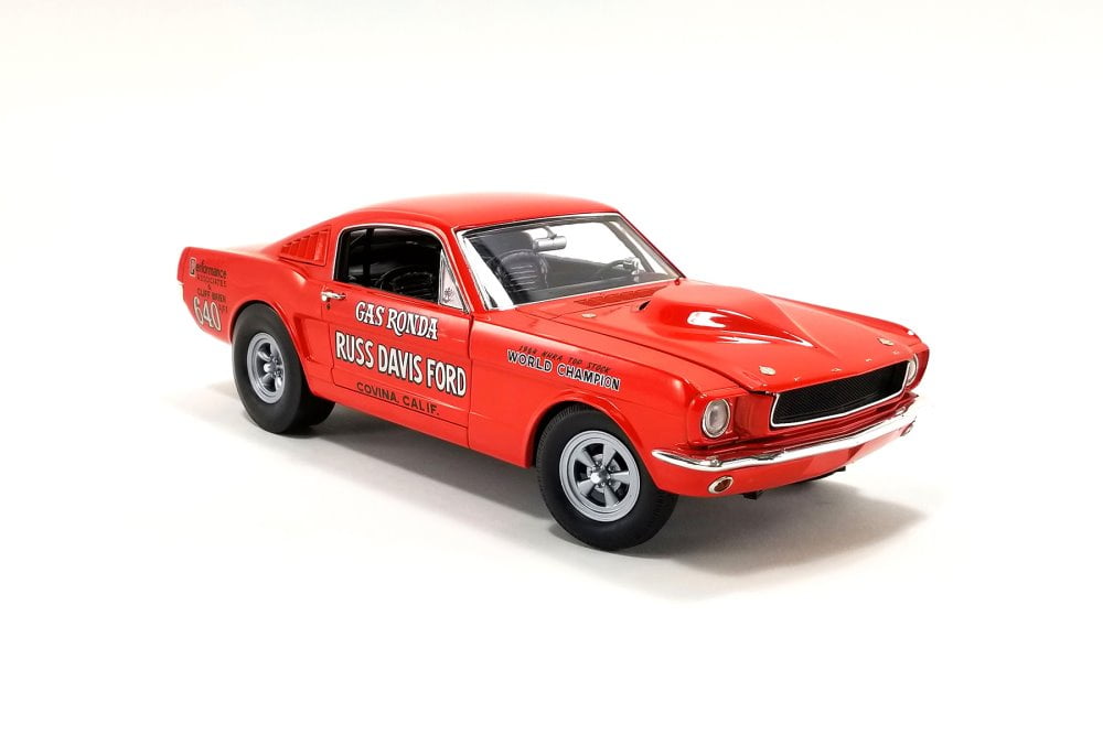 Gas Ronda 1965 Ford Mustang A/FX Russ David, Red - Acme A1801840 - 1/18 ...