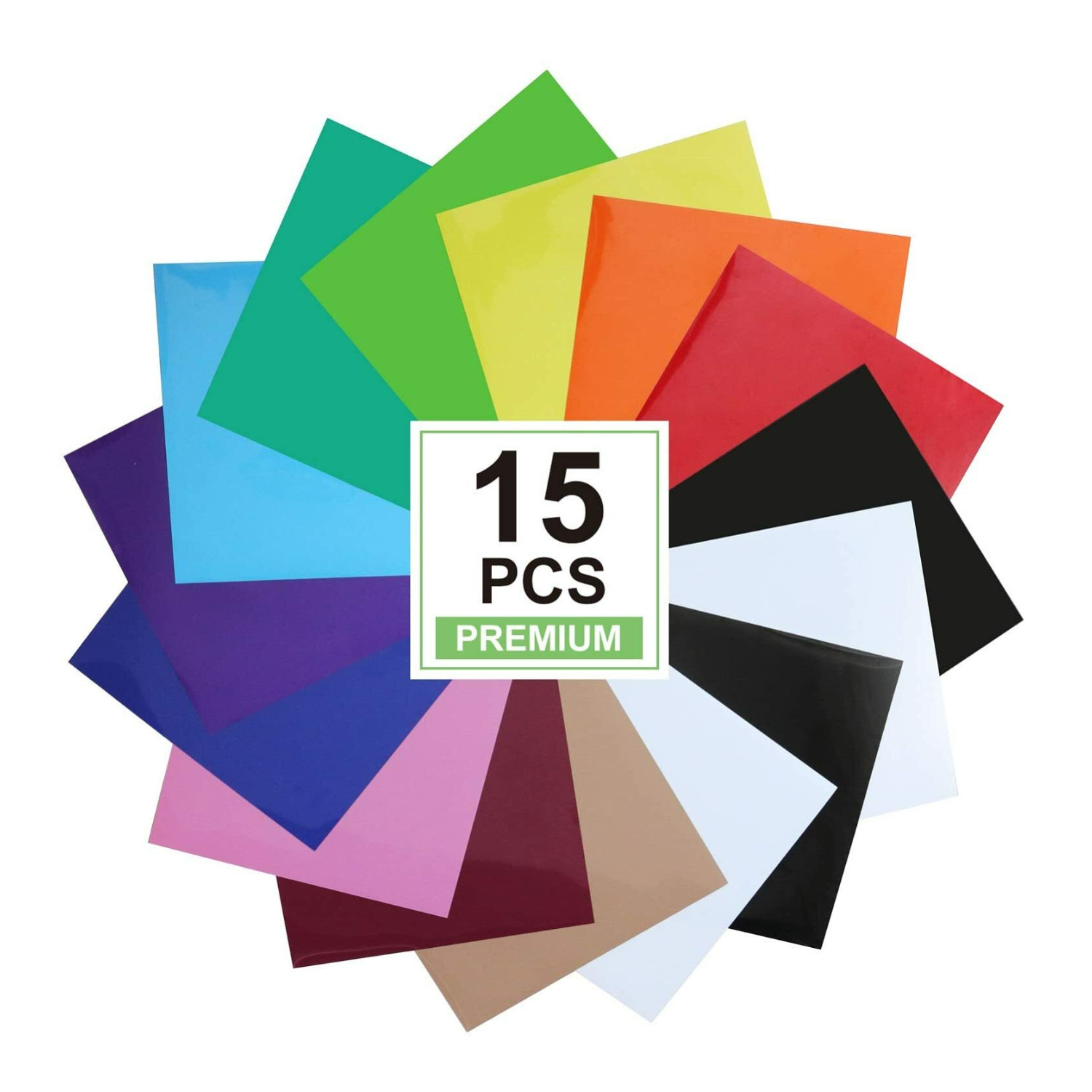 CAREGY Heat Transfer Vinyl For T Shirts 15 Sheets Iron On Vinyl HTV caregy-heat-transfer-vinyl-for-t-shirts-15-sheets-iron-on-vinyl-htv