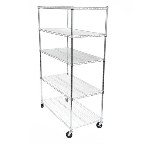 Seville Classics 5-Tier UltraZinc Steel Wire Shelving with Wheels ...