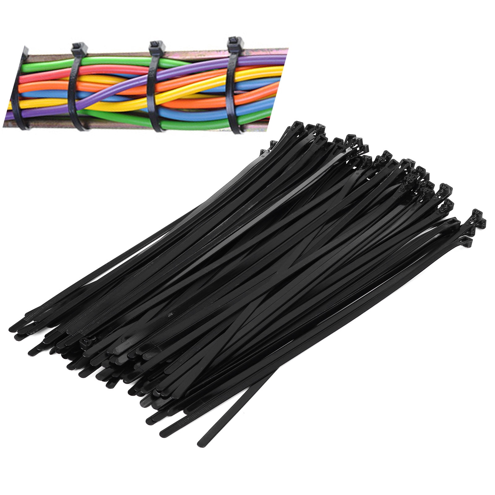 100Pcs Cable Zip Ties, Self Locking Nylon Cable Ties Multi Purpose Wire ...