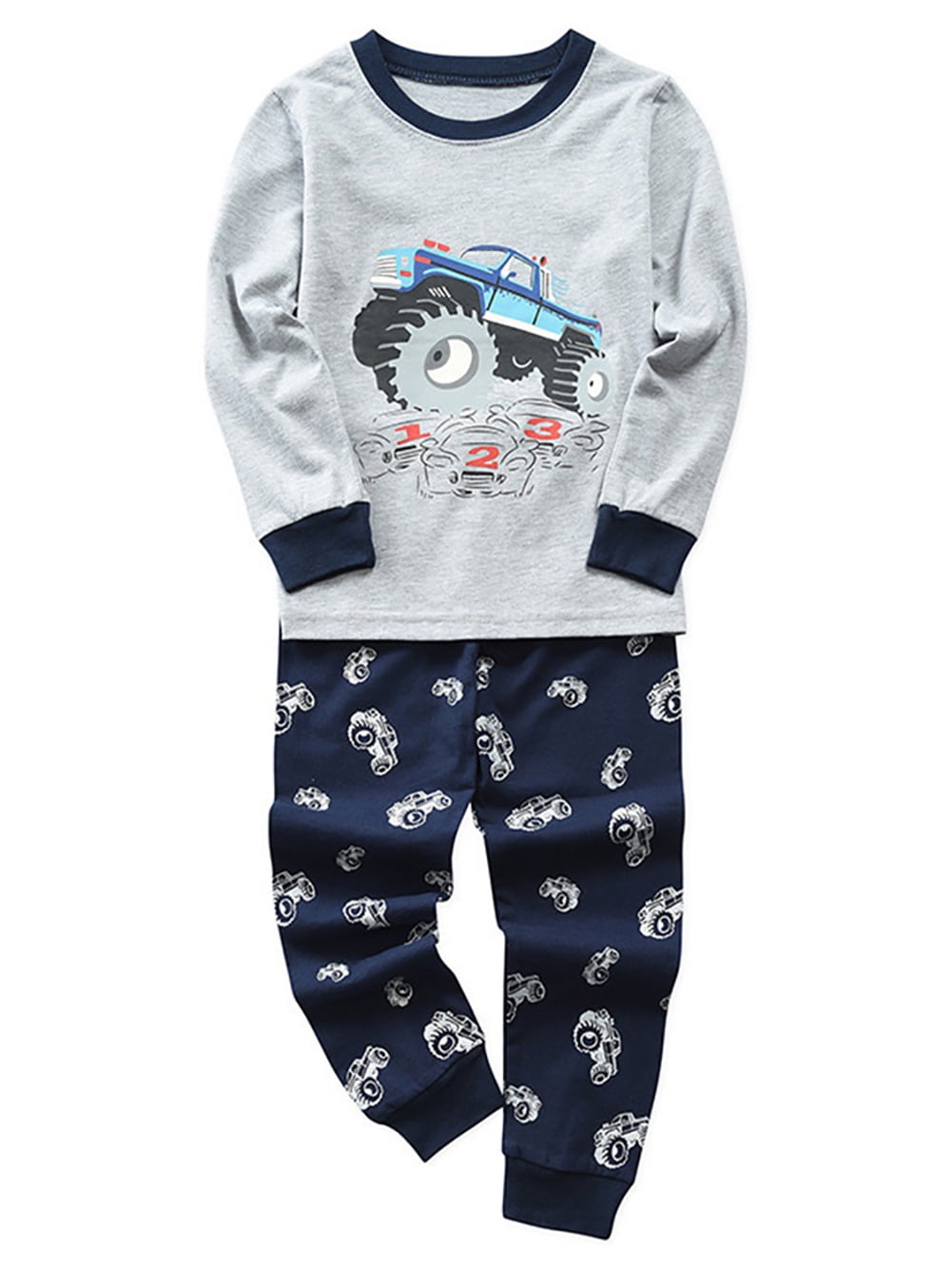 Cotton Pajamas for 2-8T Boys Cartoons Sleepwear Toddler Clothes 2 ...