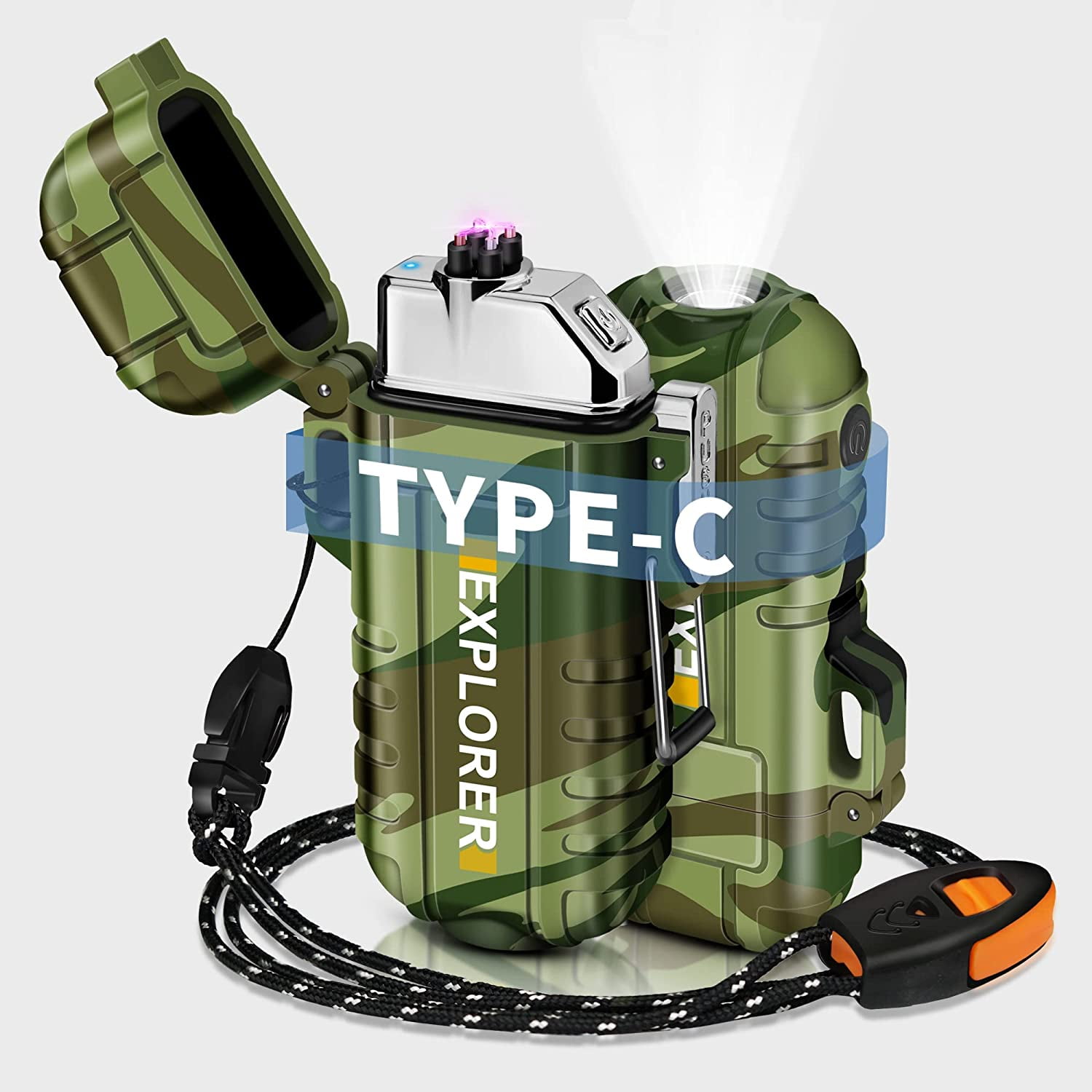 2Pack USB-C Rechargeable Electric Lighter,Dual Arc Lighter,Waterproof ...