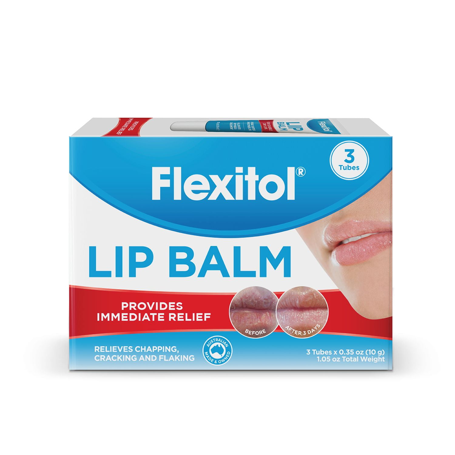 Flexitol Lip Balm, 0.35 Ounce Tube, 3 Pack - Walmart.com