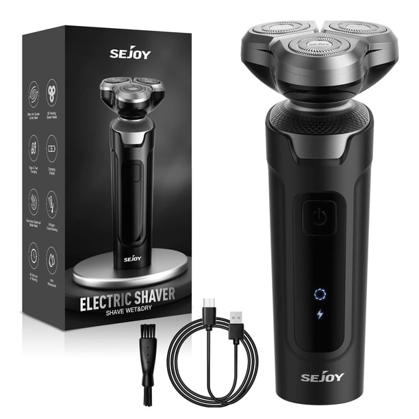 Sejoy Men's 3D Electric Razor Shaver, IPX7 Waterproof Cordless ...